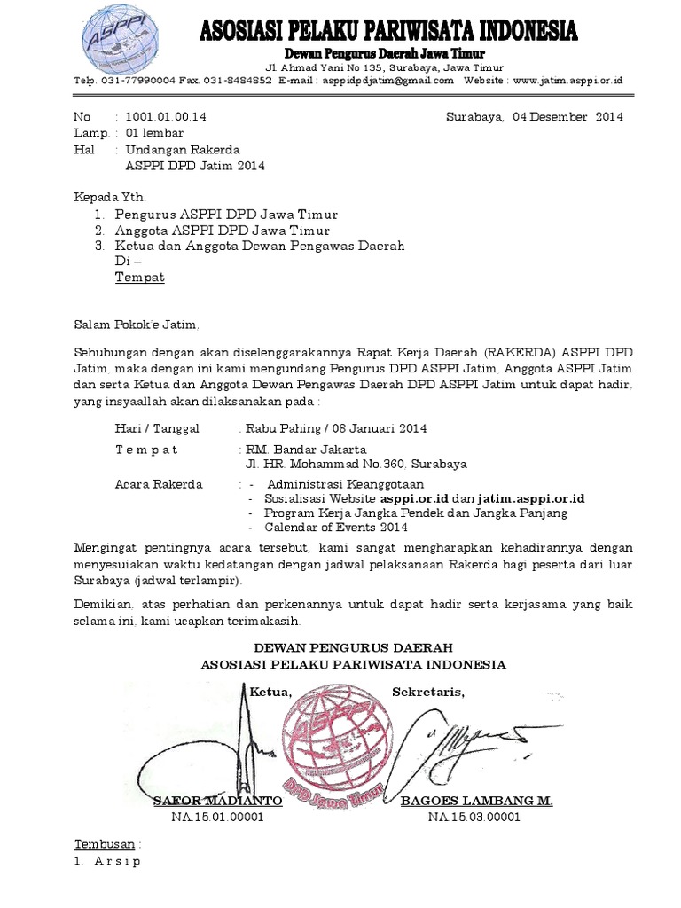 Contoh Undangan Rakerda | PDF