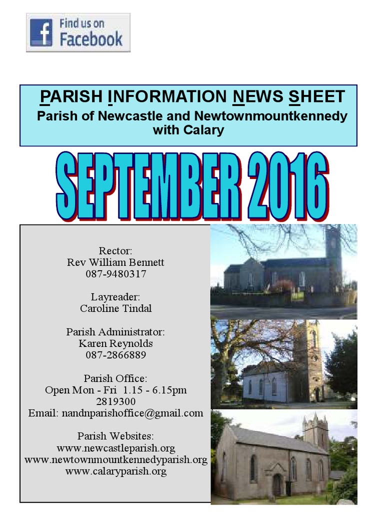 Parish Information News Sheet: Parish of Newcastle and ...