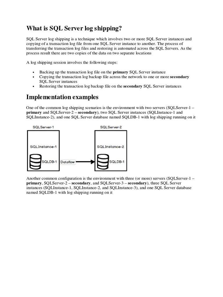 Log Shipping | PDF | Microsoft Sql Server | Backup