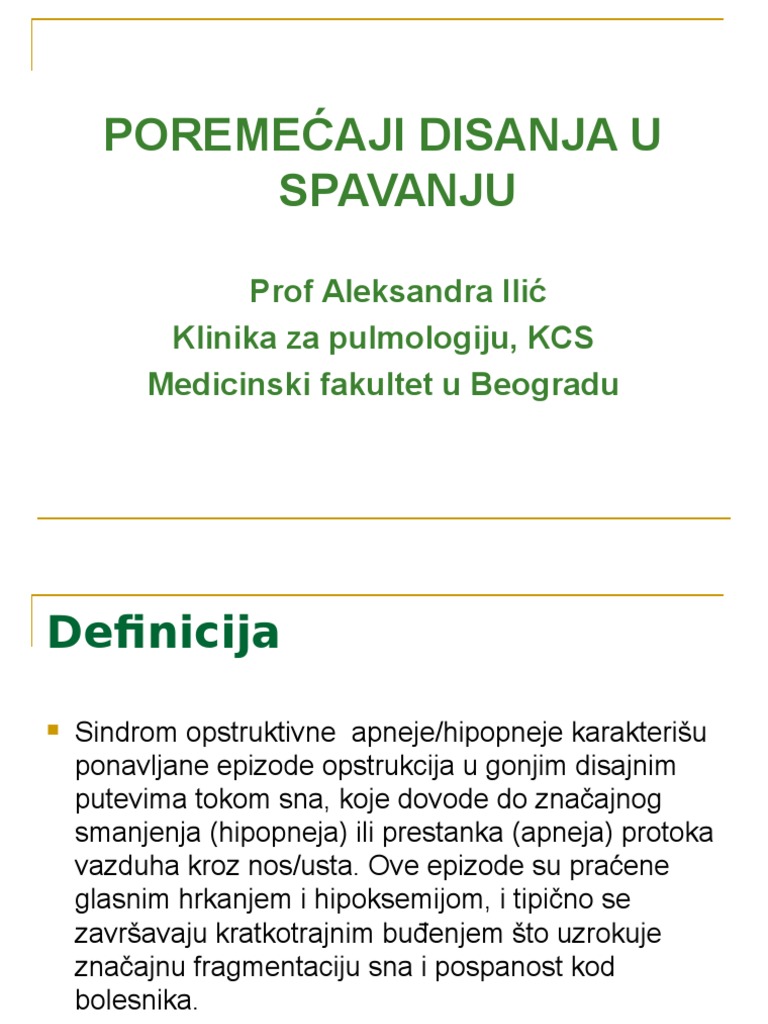 Poremecaji Disanja U Spavanju | PDF