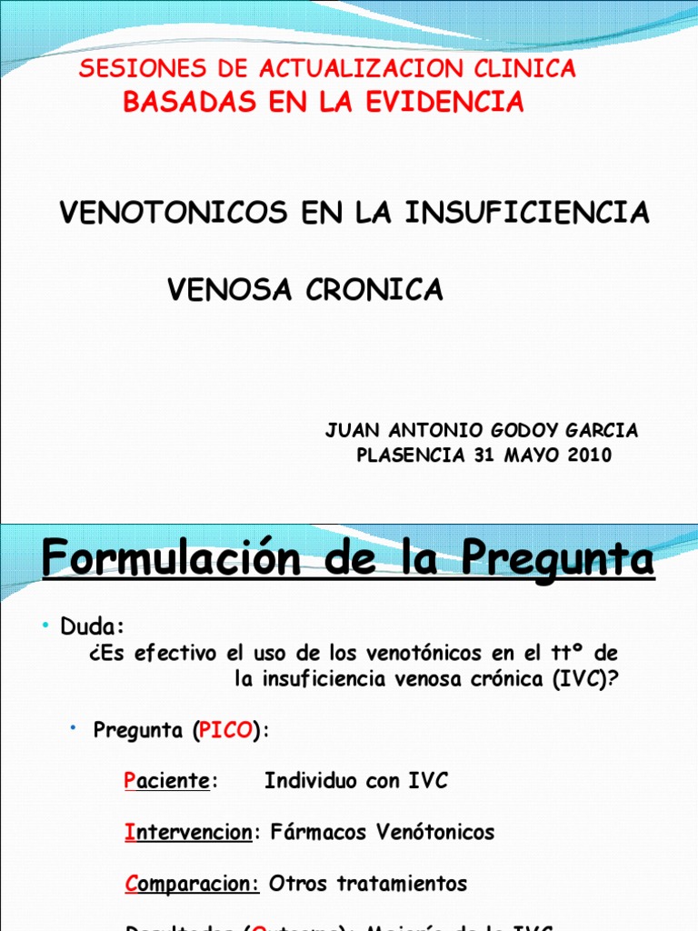 Venotónicos en La Insuficiencia Venosa Crónica, Sesiones de ...