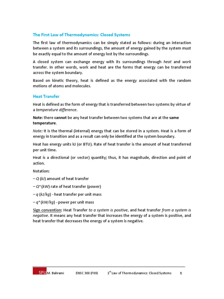 Thermodynamics: Closed Systems | PDF