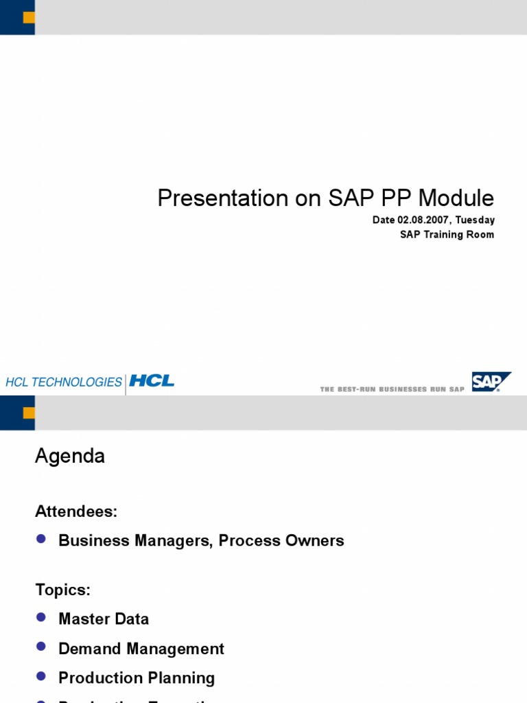 SAP PP Overview | PDF | Supply Chain Management | Production And ...