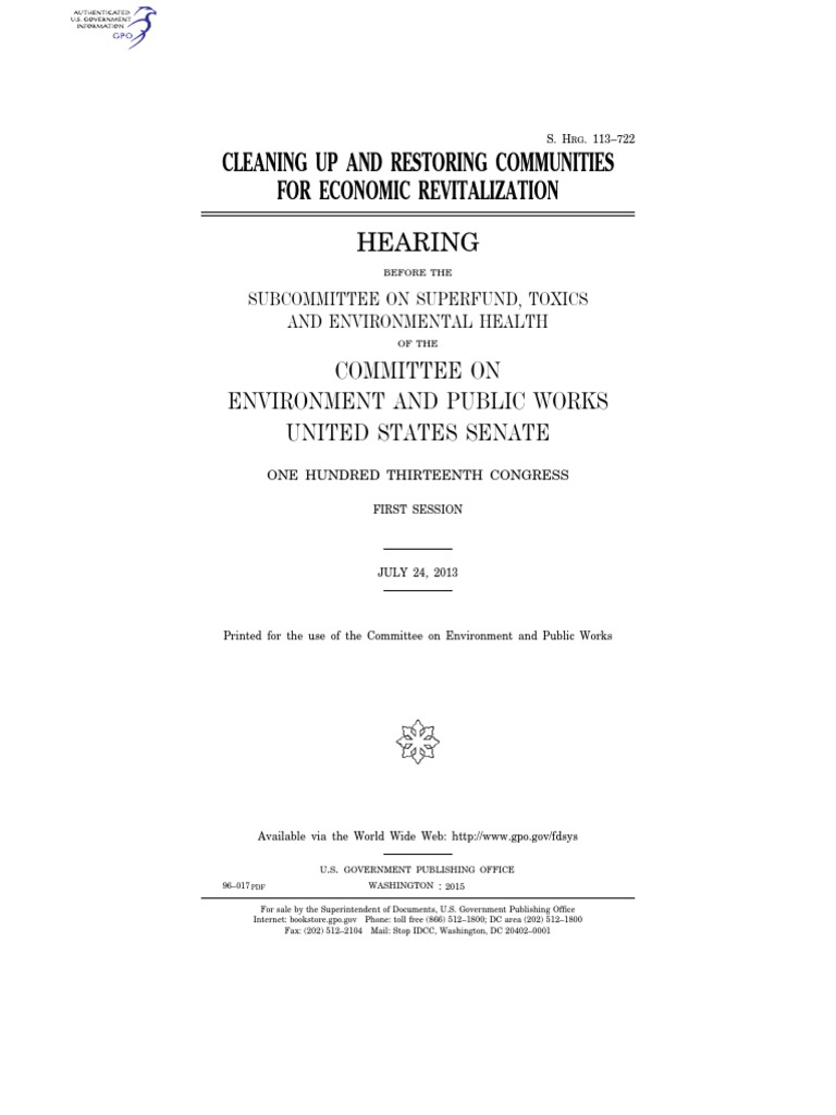 Economic Revitalization Through Cleanup | PDF | United States ...