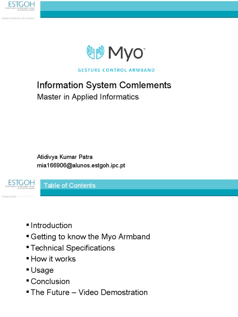 Myo Arm Band | PDF | Electromyography | Science