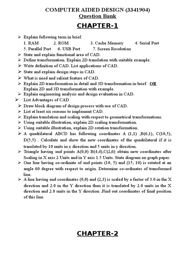 Cad Question Bank | Download Free PDF | 2 D Computer Graphics ...