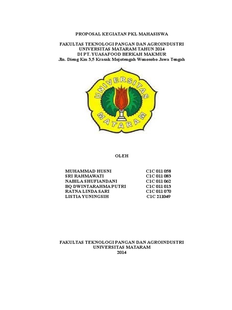 PT. SUPRAMA Proposal PKL Deeee | PDF