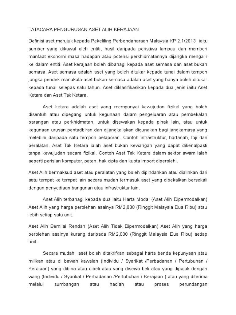 Aset Dan Pengurusannya | PDF