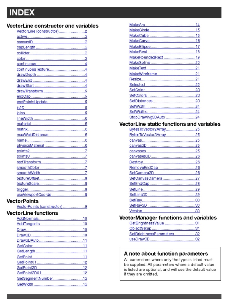 Vectrosity Reference Guide | PDF | Shader | Distance