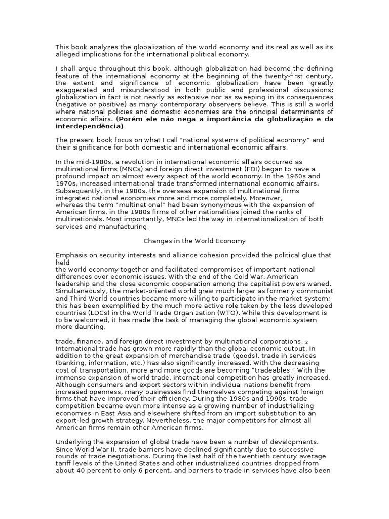 Robert Gilpin - Global Political Economy | PDF | Globalization | Trade