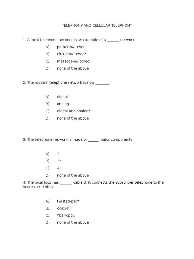 Local Telephone Network Overview | PDF | Public Switched Telephone ...