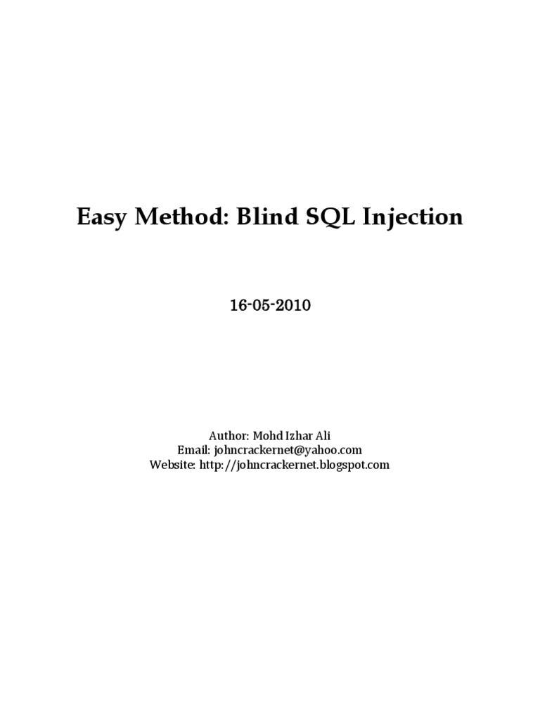 Blind SQL Injection | PDF | Hypertext Transfer Protocol | Databases