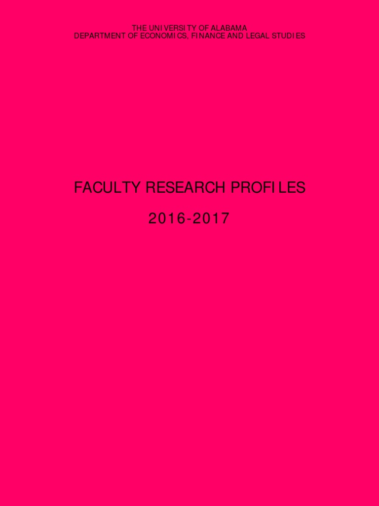 Faculty Research Profiles 2016-2017 | PDF | Finance & Money Management ...