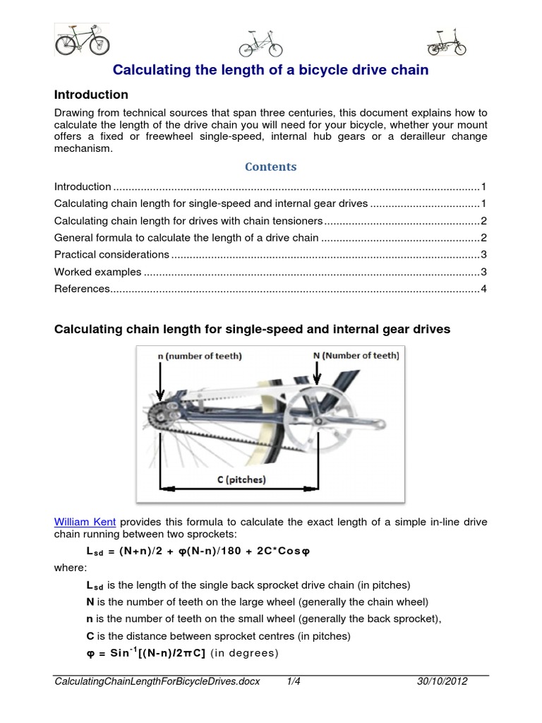 Calculating Chain Length For Bicycle Drives | PDF | Road Vehicles ...