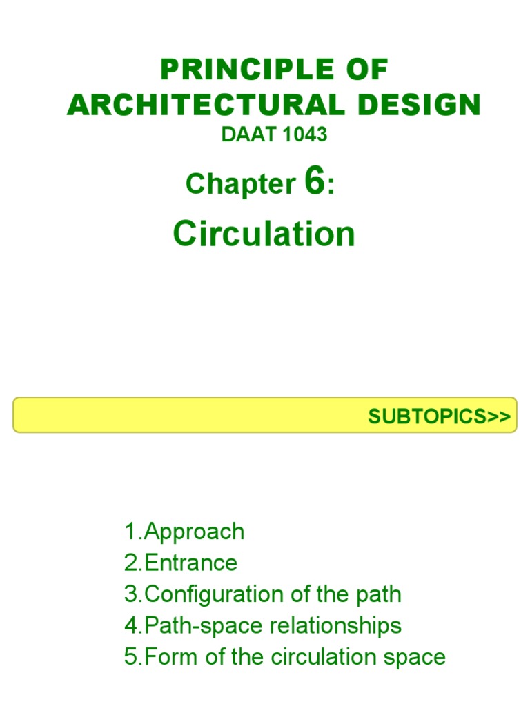 Principle of Architectural Design: Circulation | PDF | Teaching Mathematics | Nature