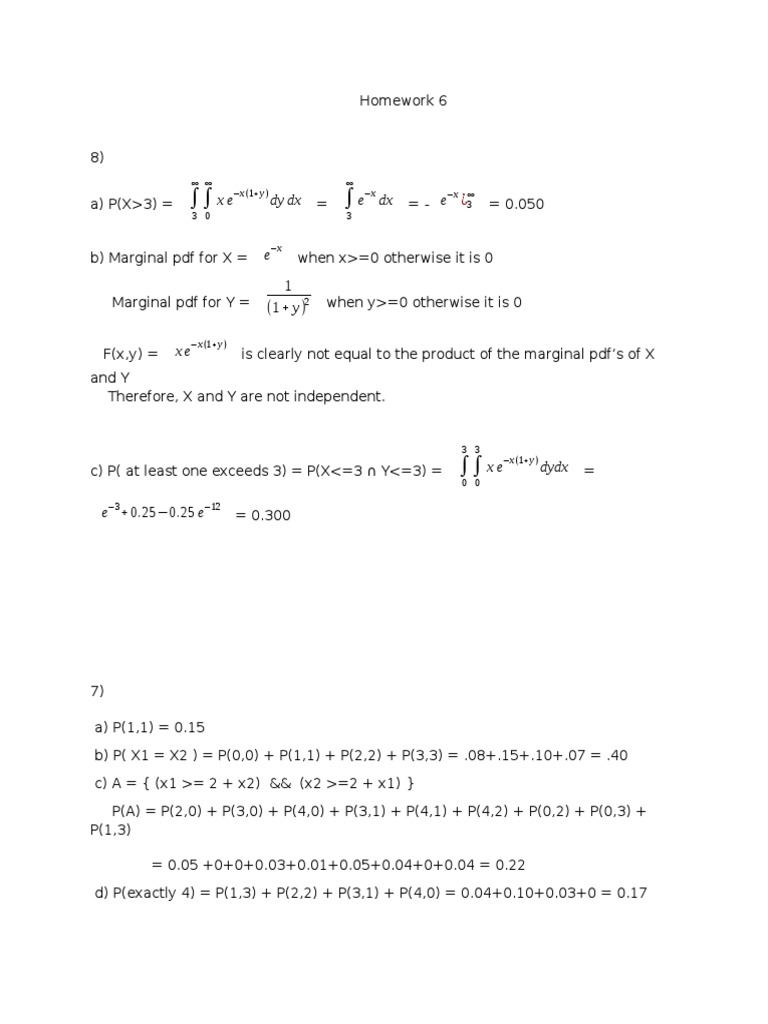 Probability and Statistics Homework Solutions | PDF | Computers