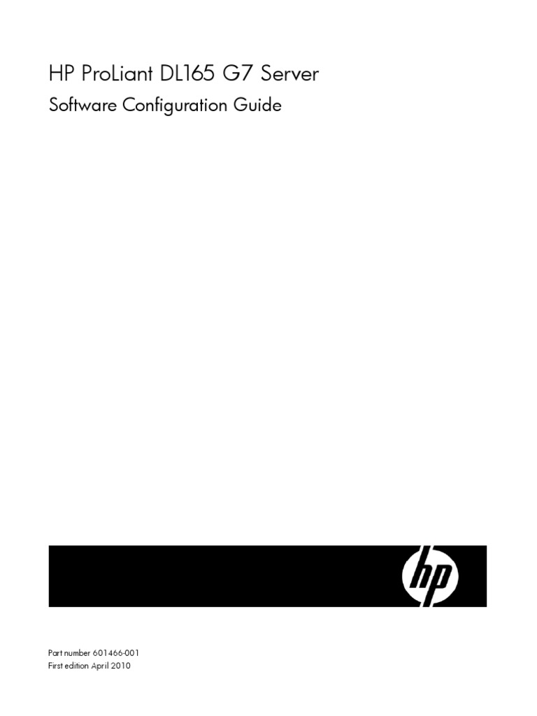 HP Proliant Dl165 G7 Server: Software Configuration Guide | PDF ...