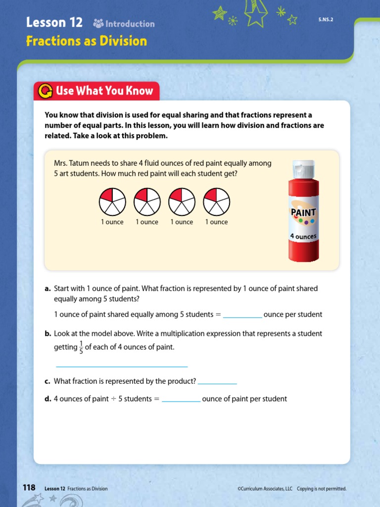 Extra Credit Fractions As Division | PDF | Fraction (Mathematics ...