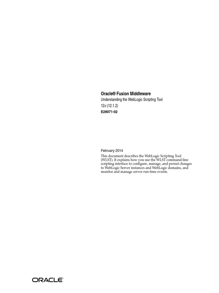 Understanding The Weblogic Scripting Tool Pdf Pdf Command Line Interface Scripting Language