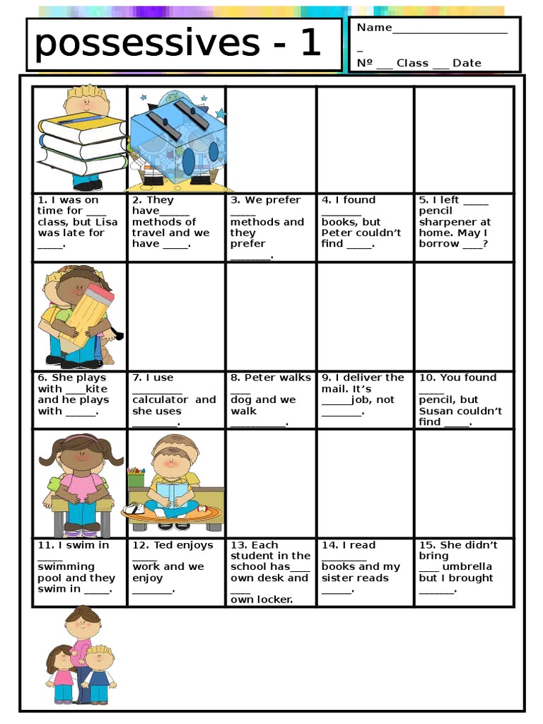 Possessive Adjectives Pronouns 1 | PDF