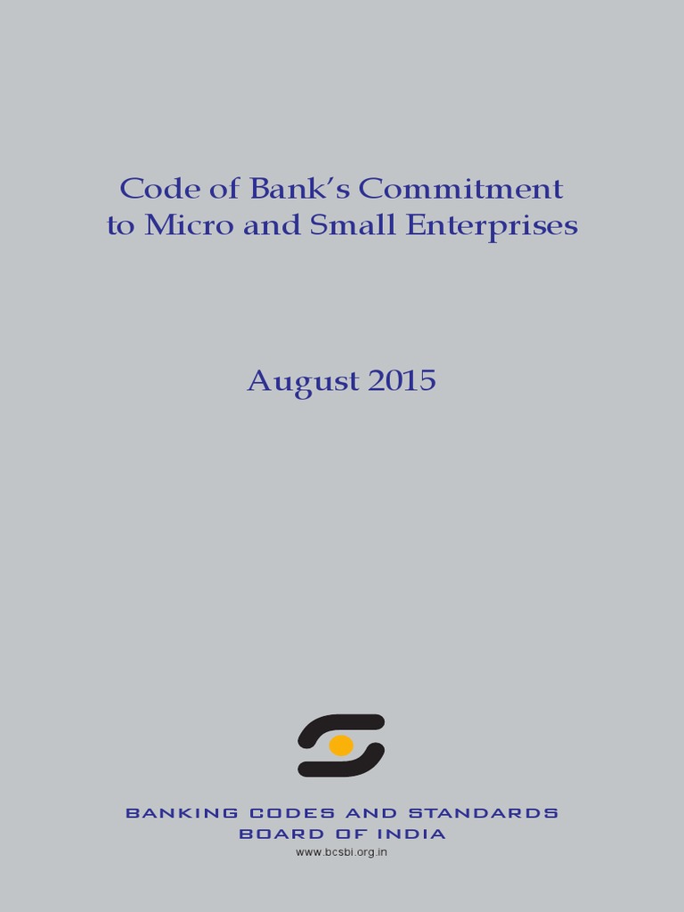 Bank Commitment to MSEs Code 2015 | PDF | Banks | Loans