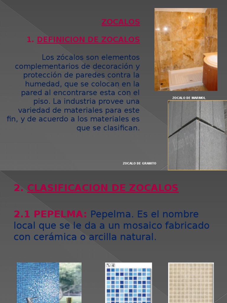 Tipos y Definición de Zócalos | PDF | Granito | Ladrillo