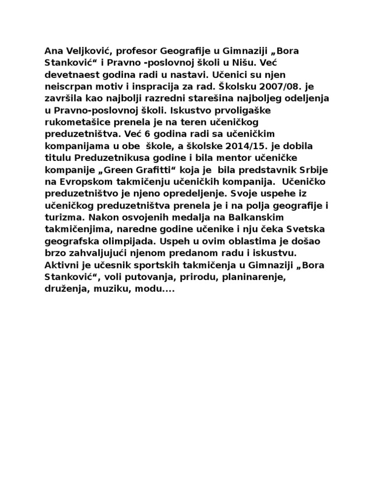 Kratka Biografija | PDF