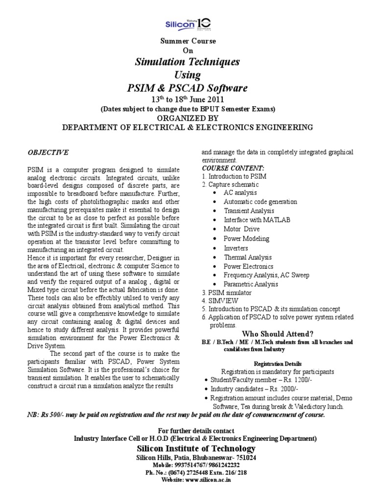 Poster 2011 Psim & Pscad | PDF | Electronic Circuits | Simulation