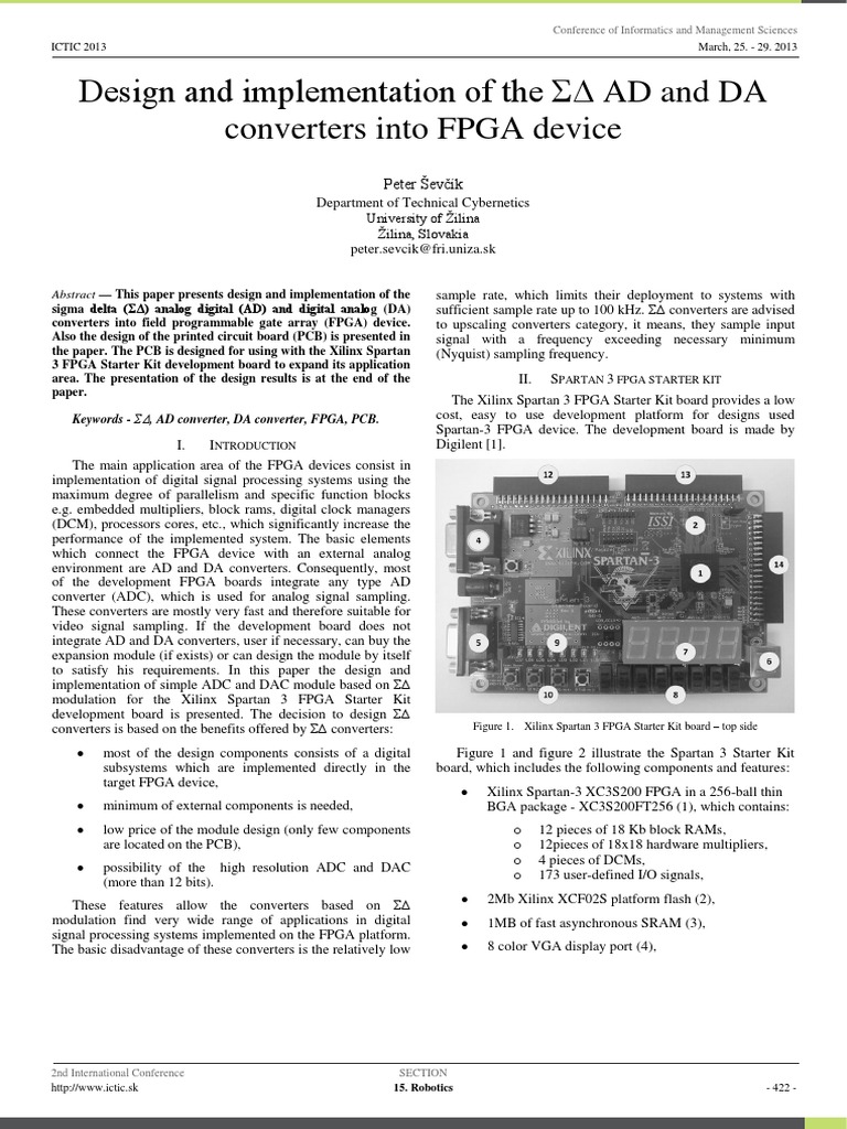 ΣΔ ADC and DAC Design for FPGA | PDF | Field Programmable Gate Array ...