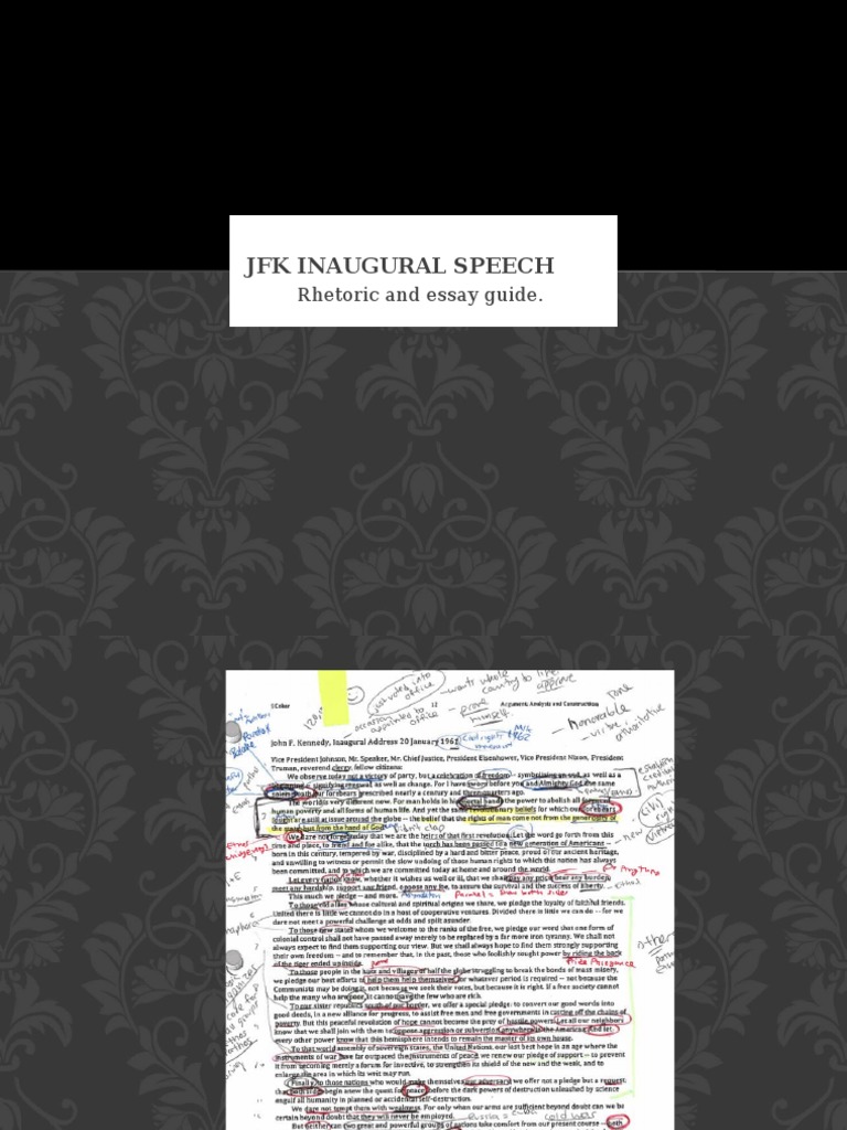 Ap Lang JFK Inaugural Speech Rhetoric and Essay Guide | PDF | Sentence ...