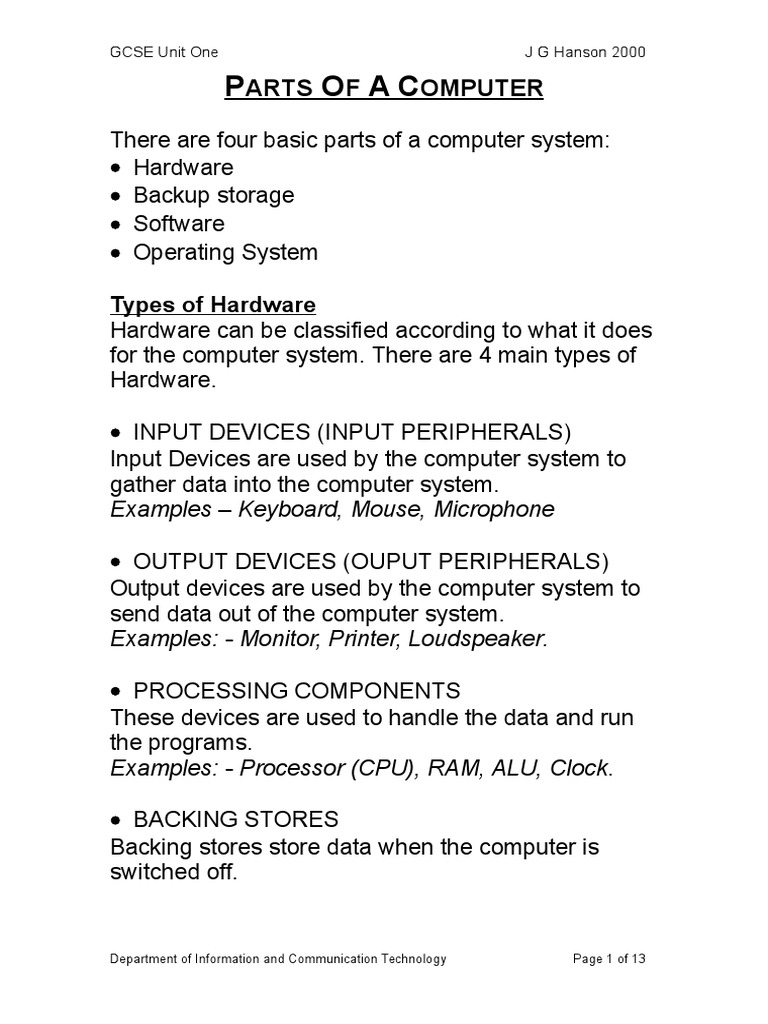 Yr10 Theory Session1 | PDF | Disk Storage | Computer Hardware
