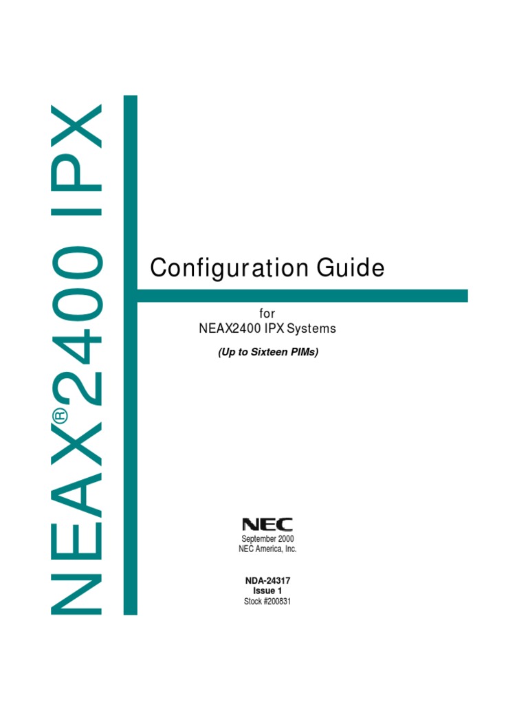 NEC IPX Configuration Guide Issue 1 | PDF | Telephone Exchange ...