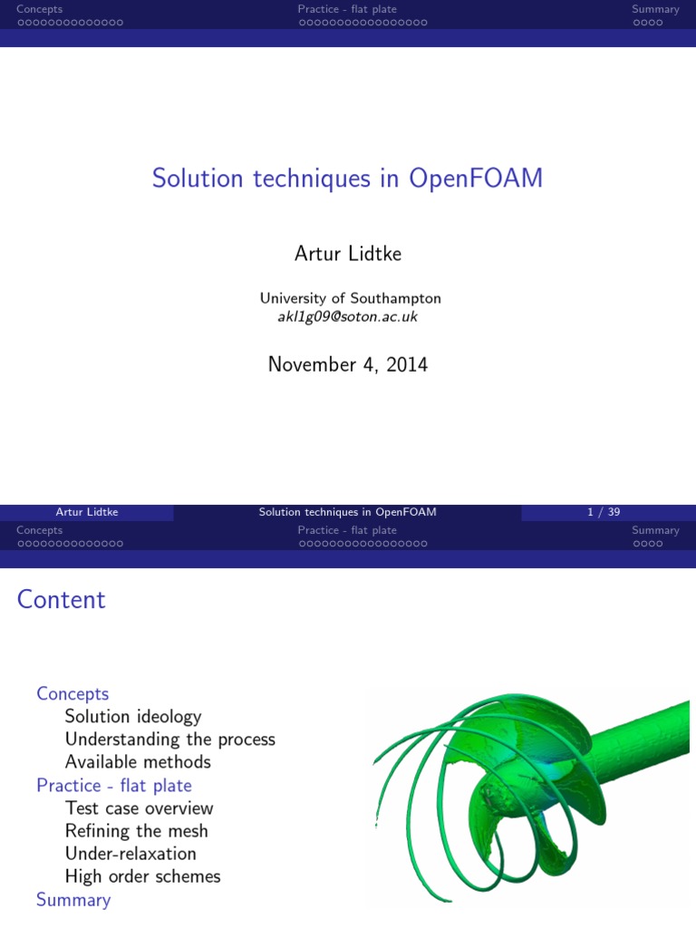 Solution Techniques in OpenFoam | PDF | Computational Fluid Dynamics ...