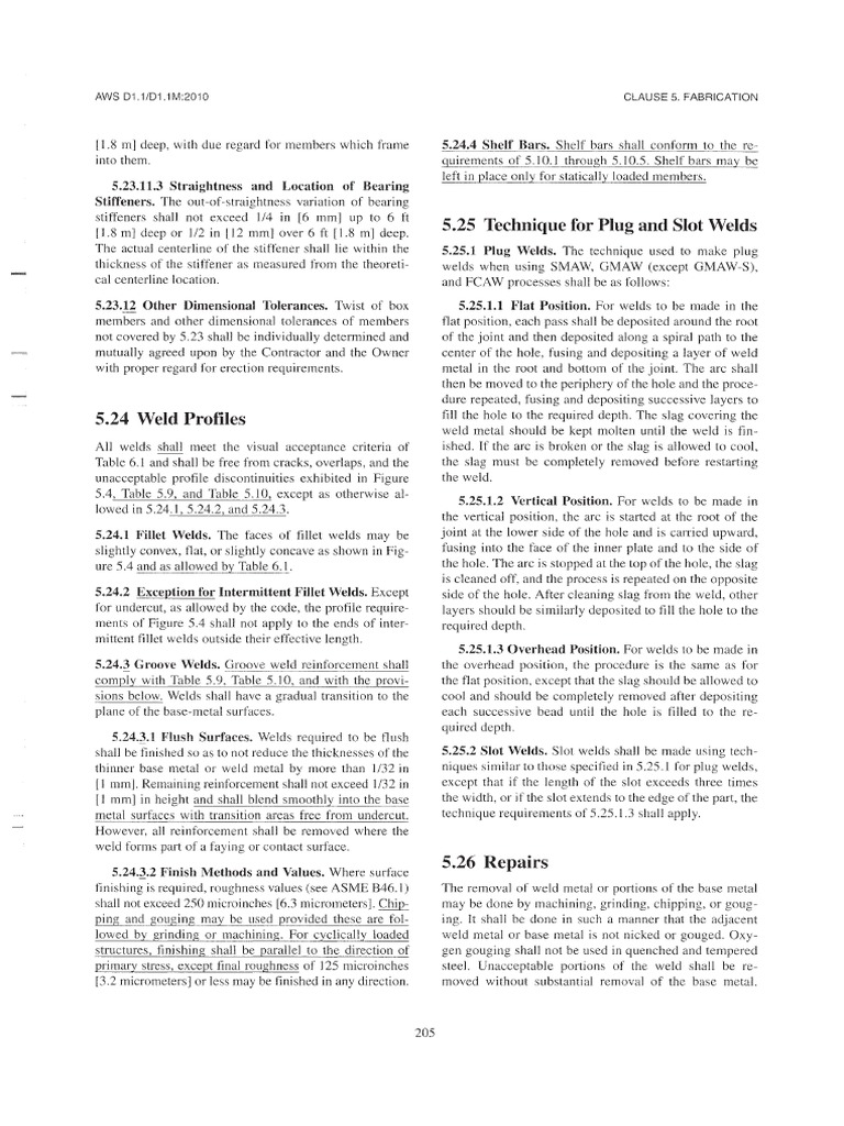 5.24 Weld Profile AWS D1.1 | PDF