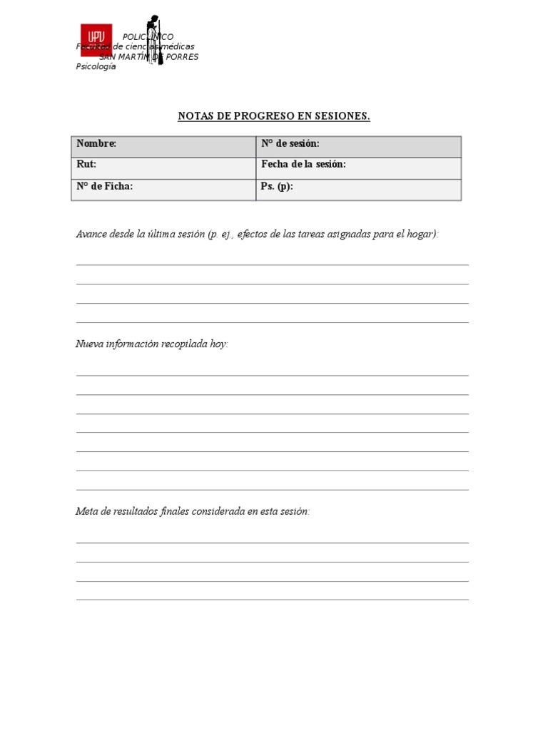 Notas de Progreso en Sesiones