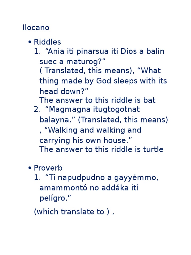 Ilocano PT English | PDF