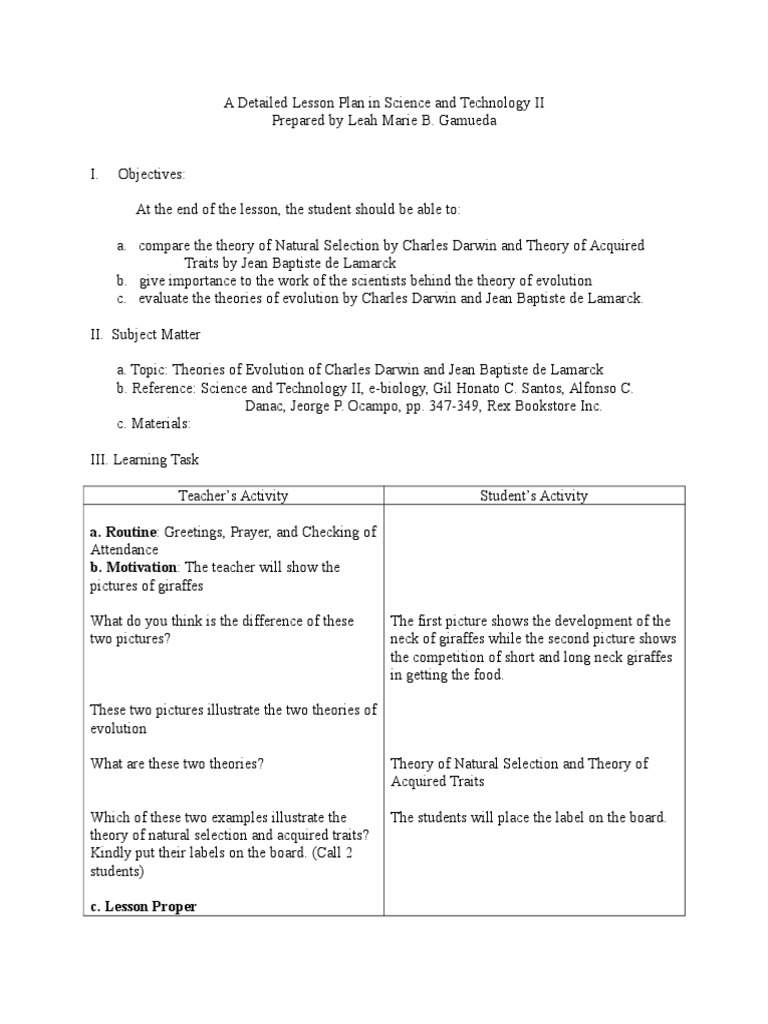 A Detailed Lesson Plan in Science and Technology II | PDF | Natural ...