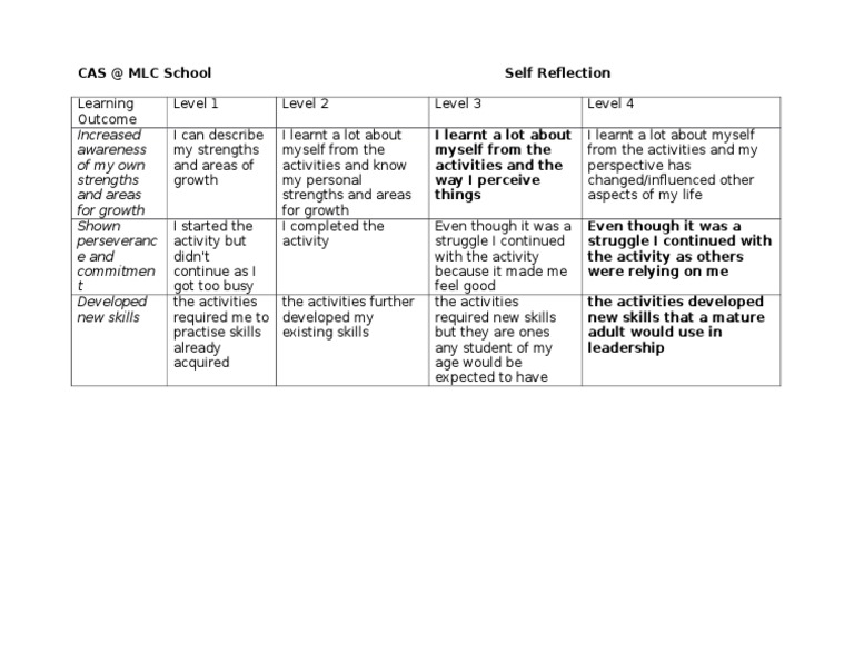 Self Reflection | PDF