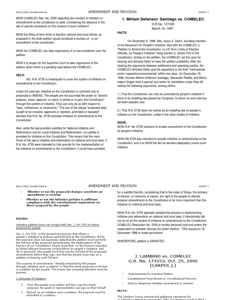Amendment and Revision | PDF | Constitutional Amendment | Initiative