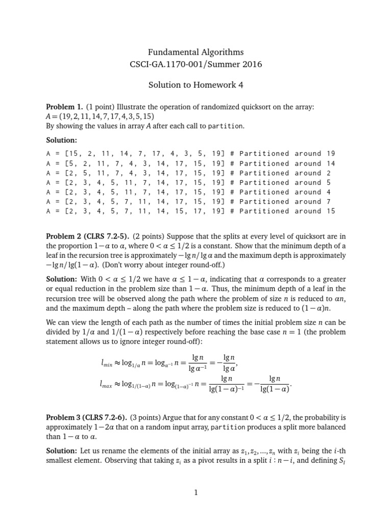hw04 Solution PDF | PDF | Algorithms And Data Structures | Discrete Mathematics