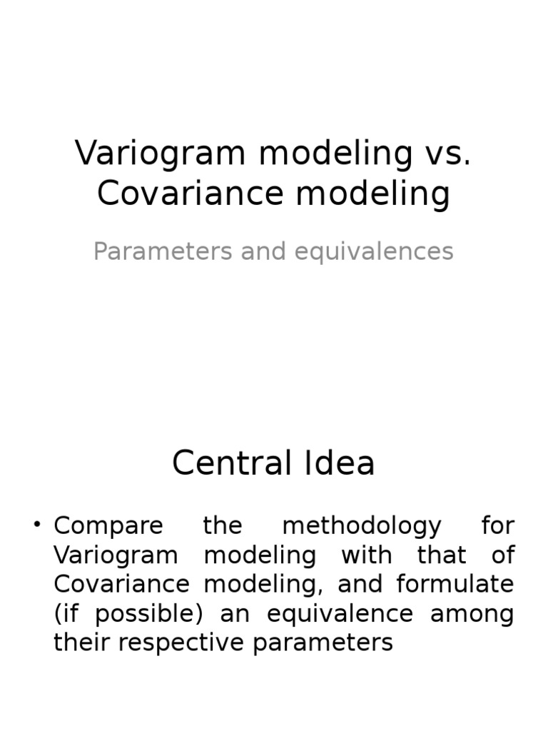 Variogram Vs Covariance Spatial Continuity Modeling | PDF | Covariance ...