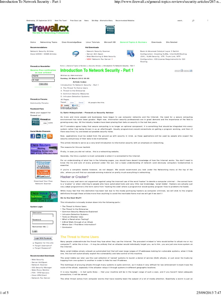 Introduction To Network Security - Part 1 | PDF | Antivirus Software ...