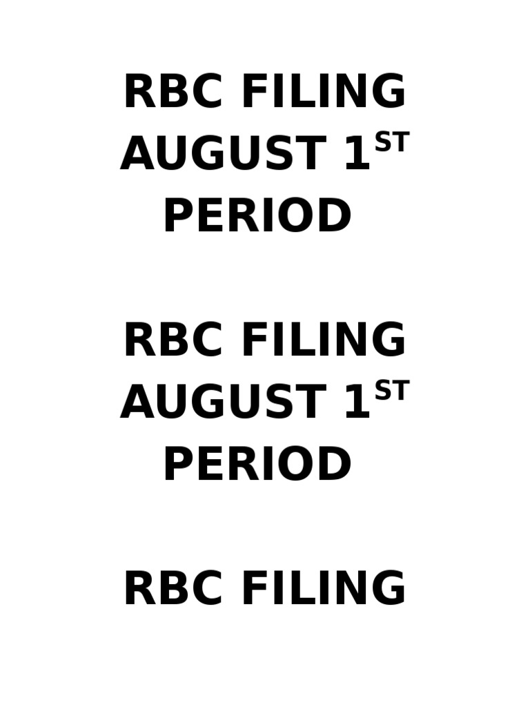 RBC Filing August 1 Period RBC Filing August 1 Period RBC Filing | PDF
