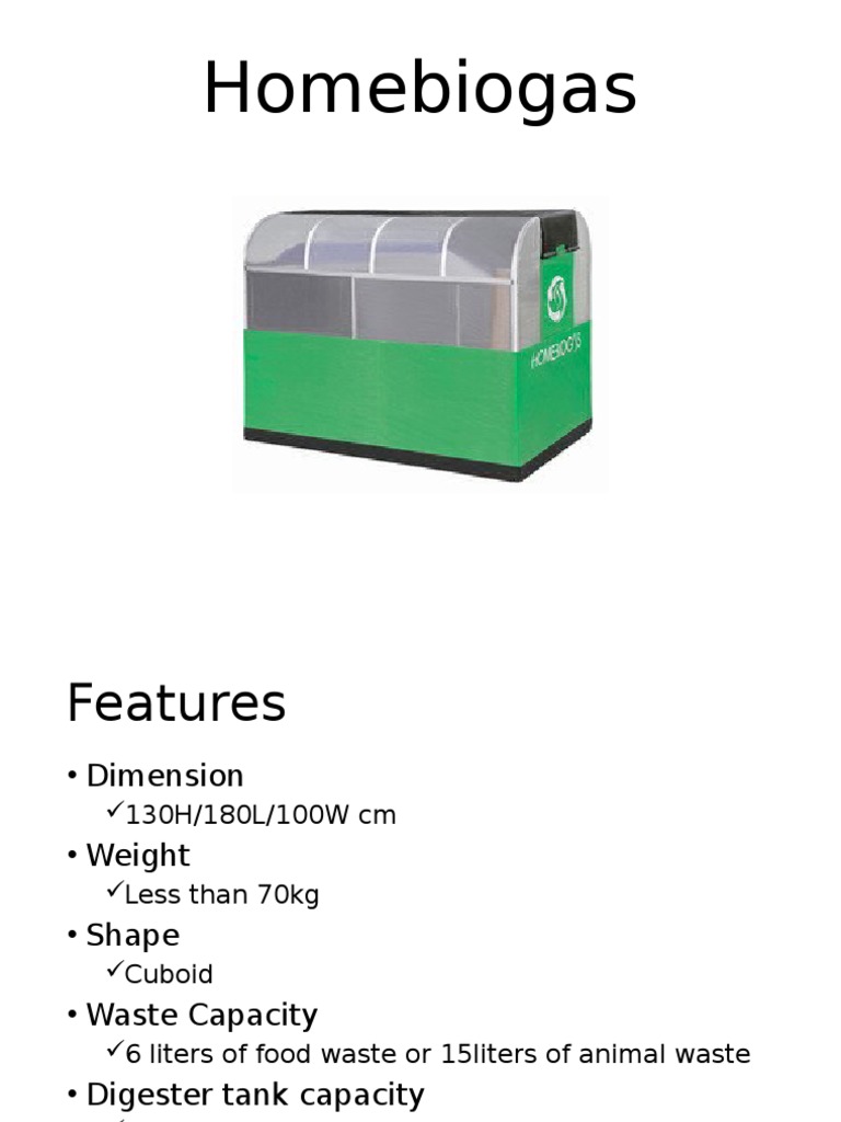 Home Biogas System Specifications | PDF