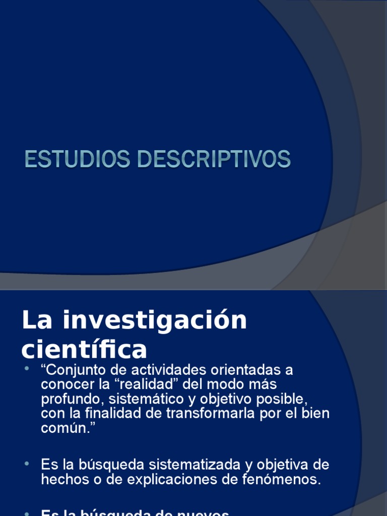 Estudios Descriptivos | PDF | Epidemiología | Science