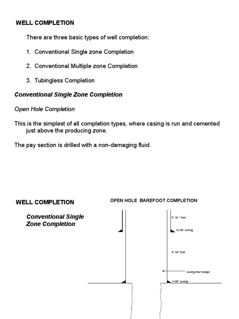 Well Completion: Conventional Single Zone Completion | PDF | Casing ...