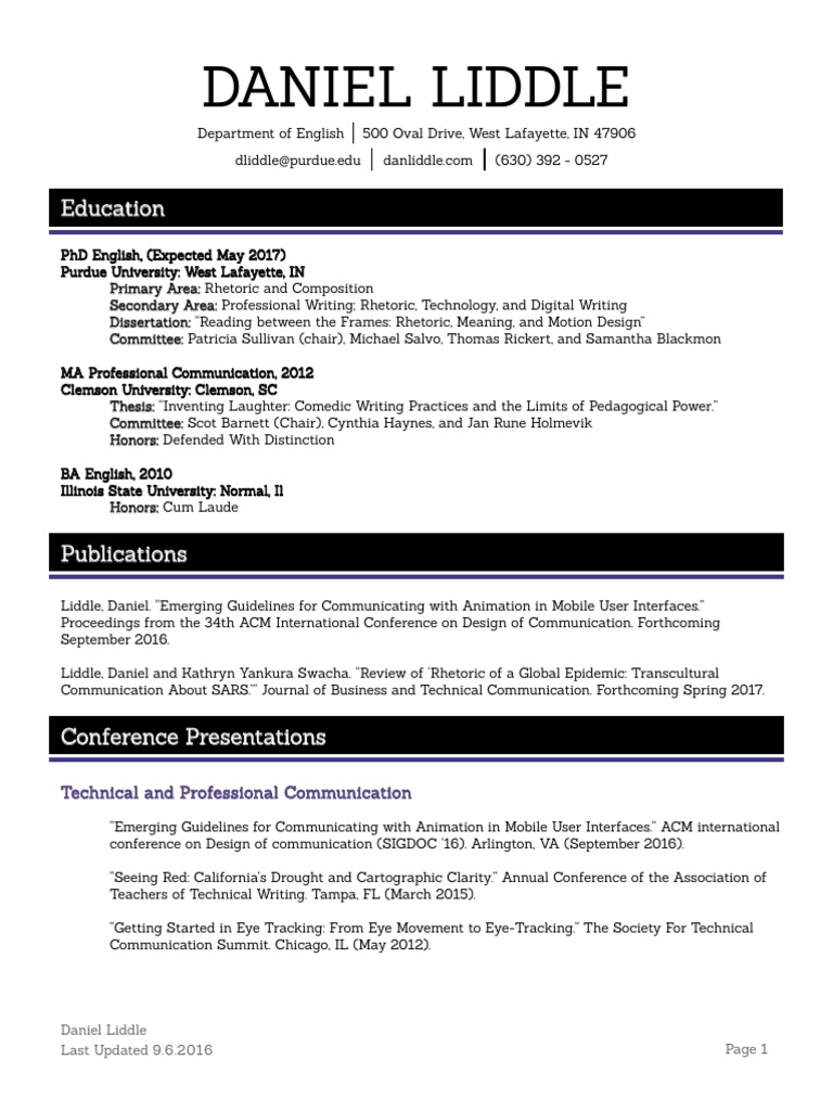 Daniel Liddle CV 2016 | PDF | Career & Growth