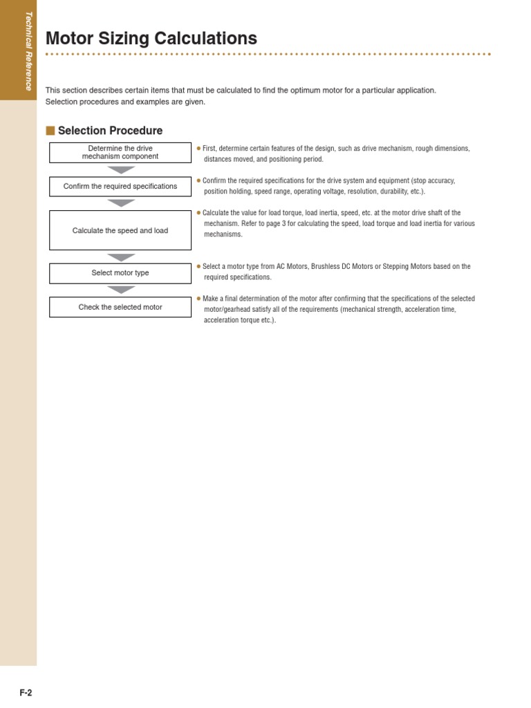 Motor Sizing Calculations: Selection Procedure | Download Free PDF ...