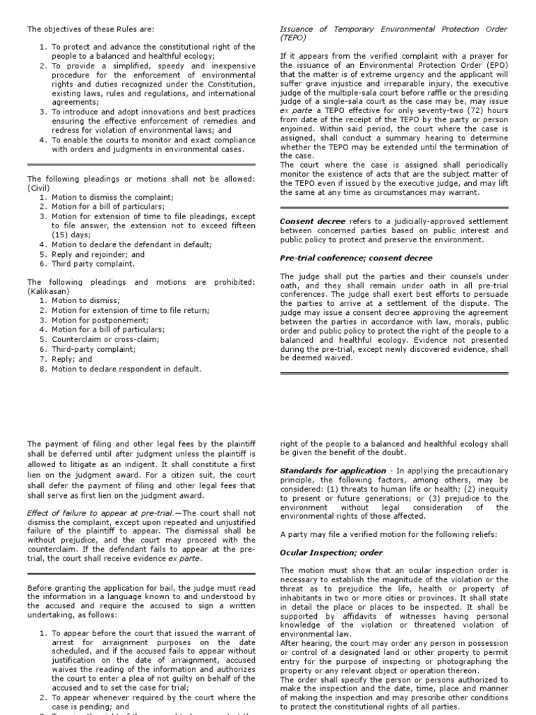Issuance of Temporary Environmental Protection Order (TEPO) | PDF ...