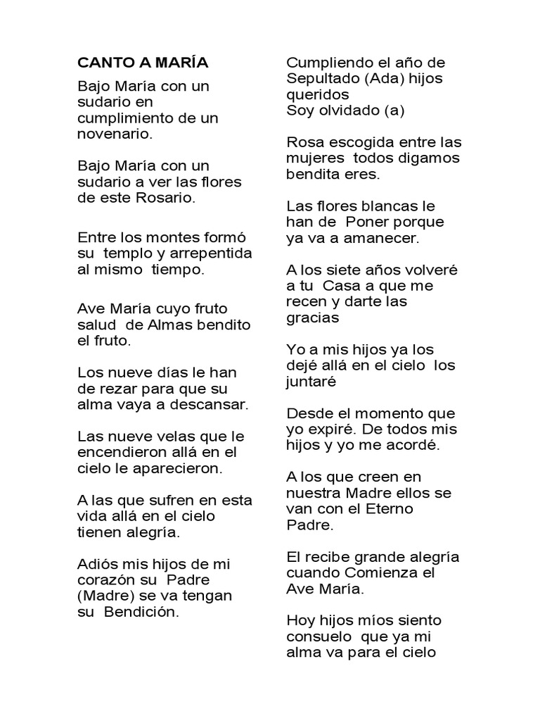 Canto A María | PDF